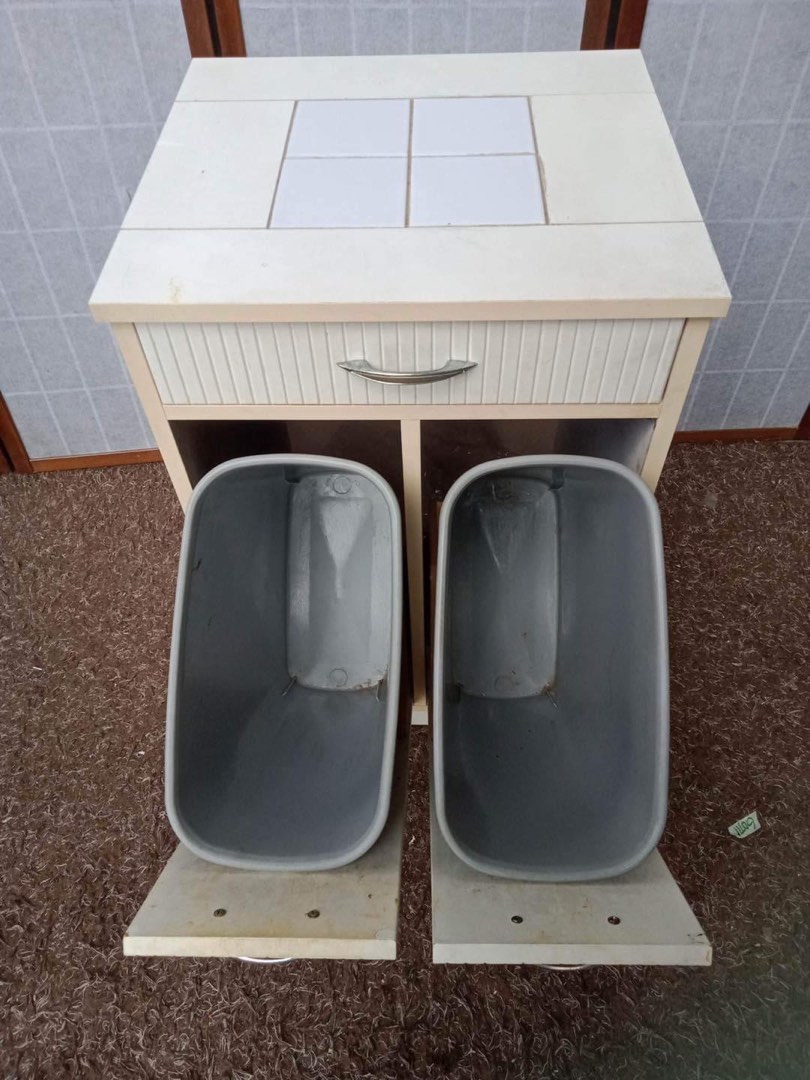 Trash bin cabinet, Furniture & Home Living, Furniture, Shelves ...