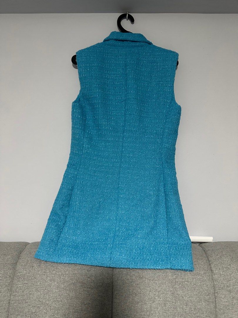 Tweed double vested dress / outer coat, Women's Fashion, Dresses & Sets ...