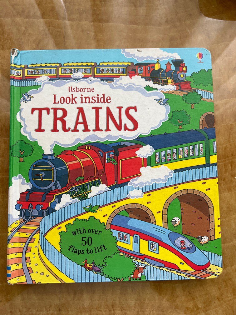 Usborne Look Inside Trains book, Buku & Alat Tulis, Buku Anak-Anak di ...