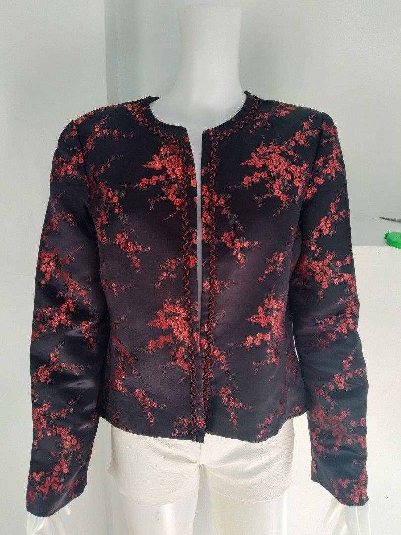 Vintage 80's Brocade Open Style Jacket Studio I, Women's Fashion, Coats, Jackets and Outerwear ...