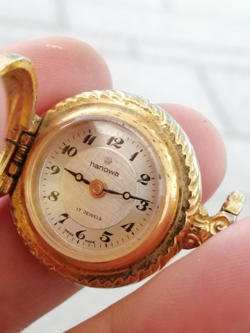 Vintage Hanowa Swiss made lady pocket watch, Women's Fashion, Watches ...