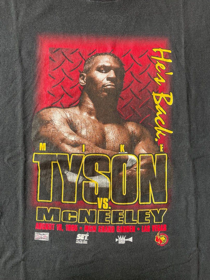 Vintage Mike Tyson vs McNeeley Shirt, Men's Fashion, Tops & Sets, Tshirts & Polo Shirts on Carousell