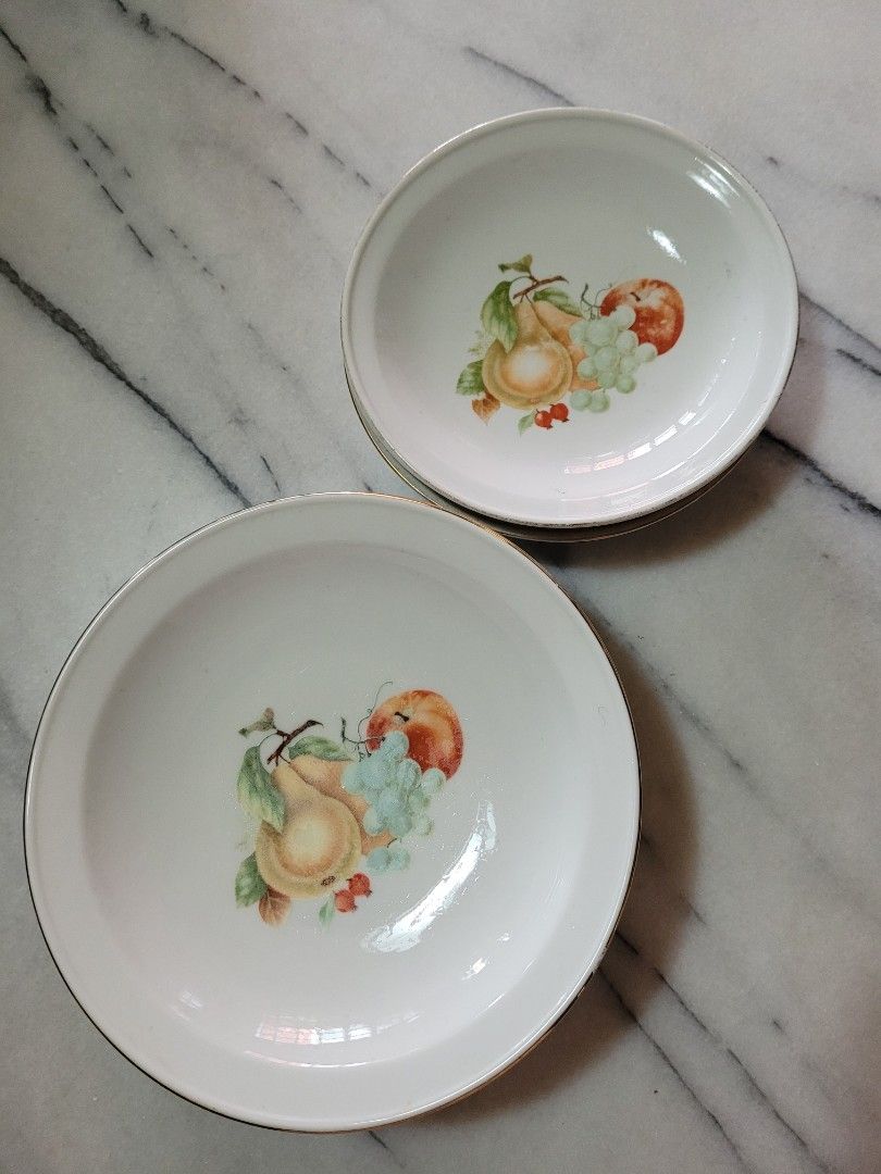 Vintage Porcelain Fruit Plates, Furniture & Home Living, Kitchenware ...