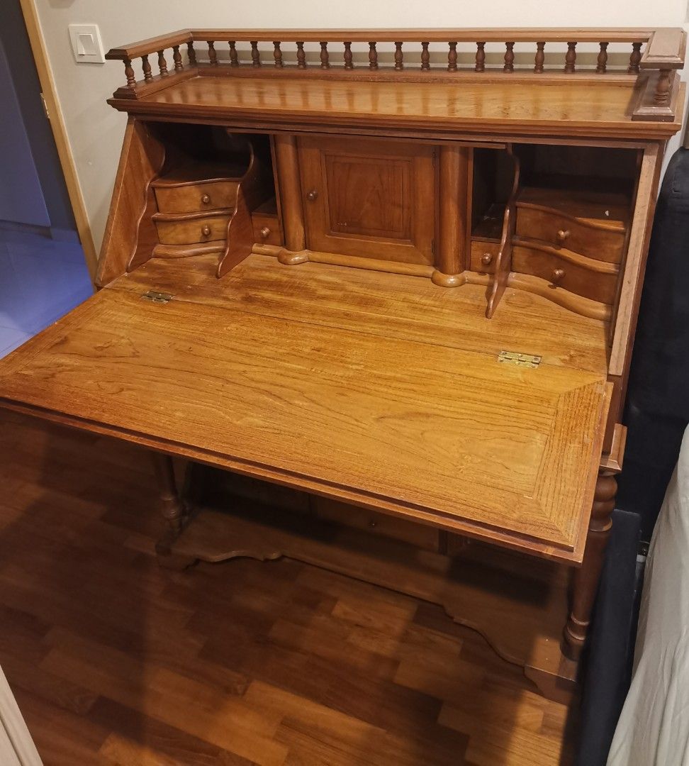 Vintage Solid Wood Study Table, Furniture & Home Living, Furniture ...