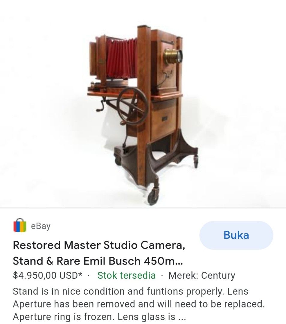 Vintage Wooden Studio Camera, Antik, Pajangan di Carousell