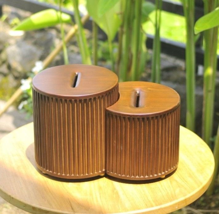 Wedding Money (Ang Pao) Box - Walnut Wood with Fluted Sides (Rental ...