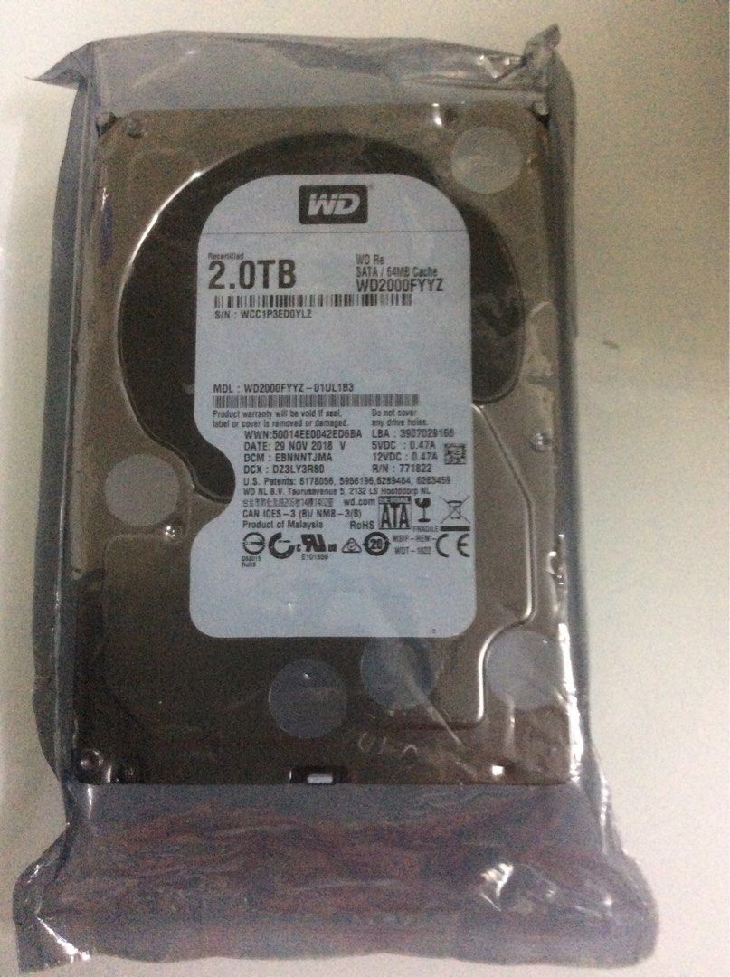 WD 2TB Sata hard disk 3.5 inch, Computers & Tech, Parts & Accessories ...