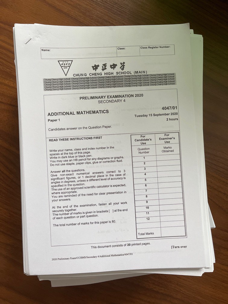 Whole stack of additional mathematics test paper, Hobbies & Toys, Books ...