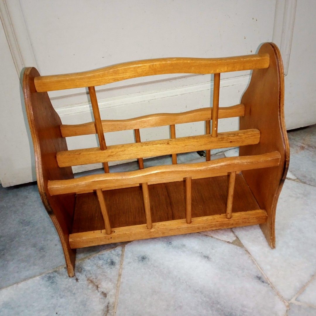 Wooden magazine rack, Furniture & Home Living, Furniture, Shelves ...