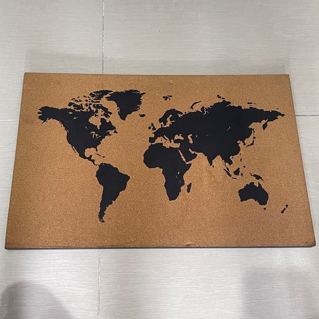 World map corkboard wall decor, Hobbies & Toys, Stationary & Craft, Art ...