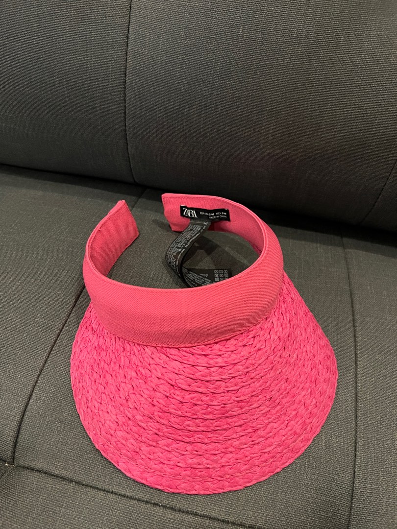 Zara pink visor, Women's Fashion, Watches & Accessories, Hats & Beanies ...