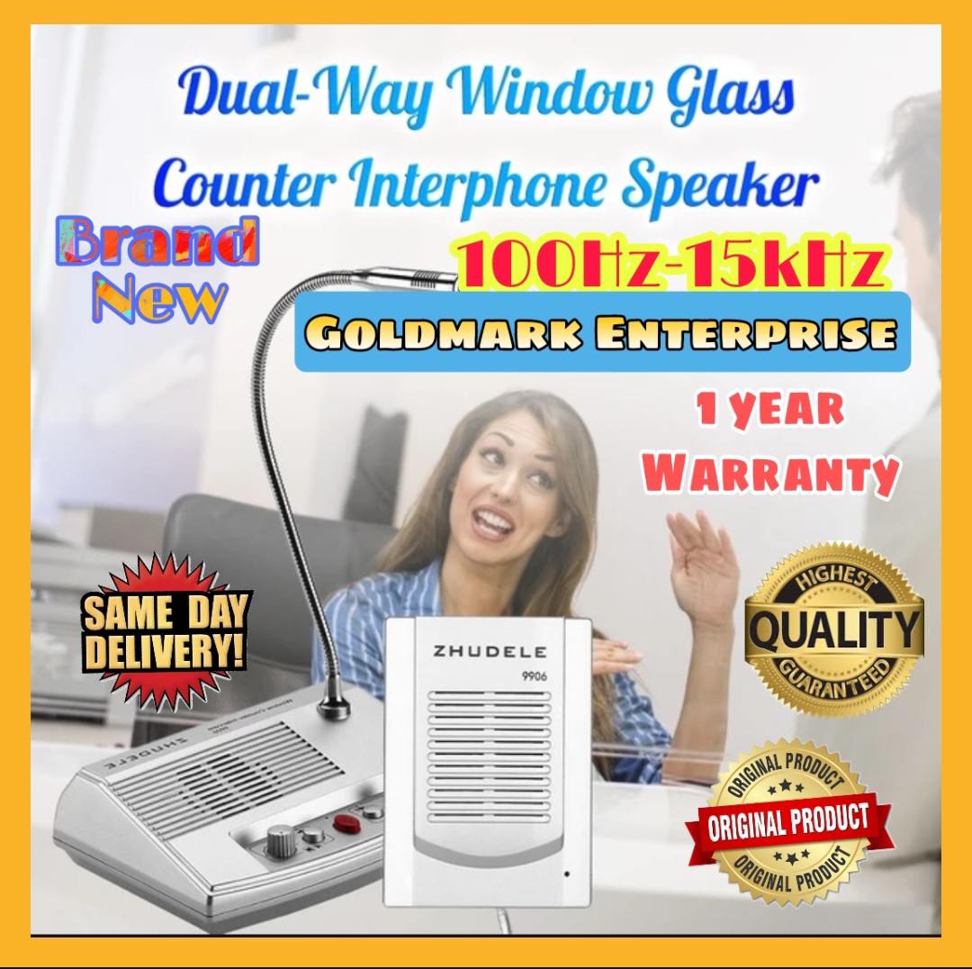 ZDL-9906 DualWay Window Glass Counter Intercom Interphone Speaker ...