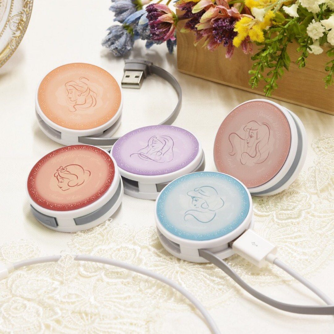 日本直送 Disney 迪士尼 Round USB Hub 系列 Beauty and the Beast 美女與野獸 Princess ...