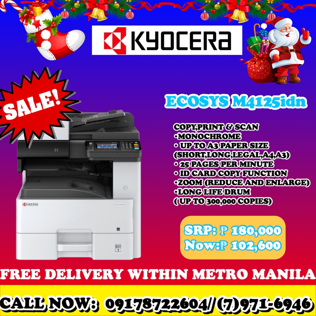 A3 MONOCHROME DIGITAL COPIER/LASER JET PRINTER/COLORED SCANNER ECOSYS ...