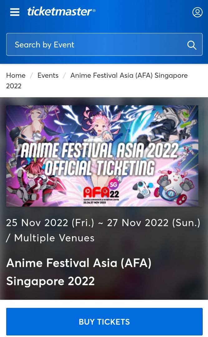 AFA 2022 Day 1 Exhibition Ticket Only, Tickets & Vouchers, Event Tickets on Carousell