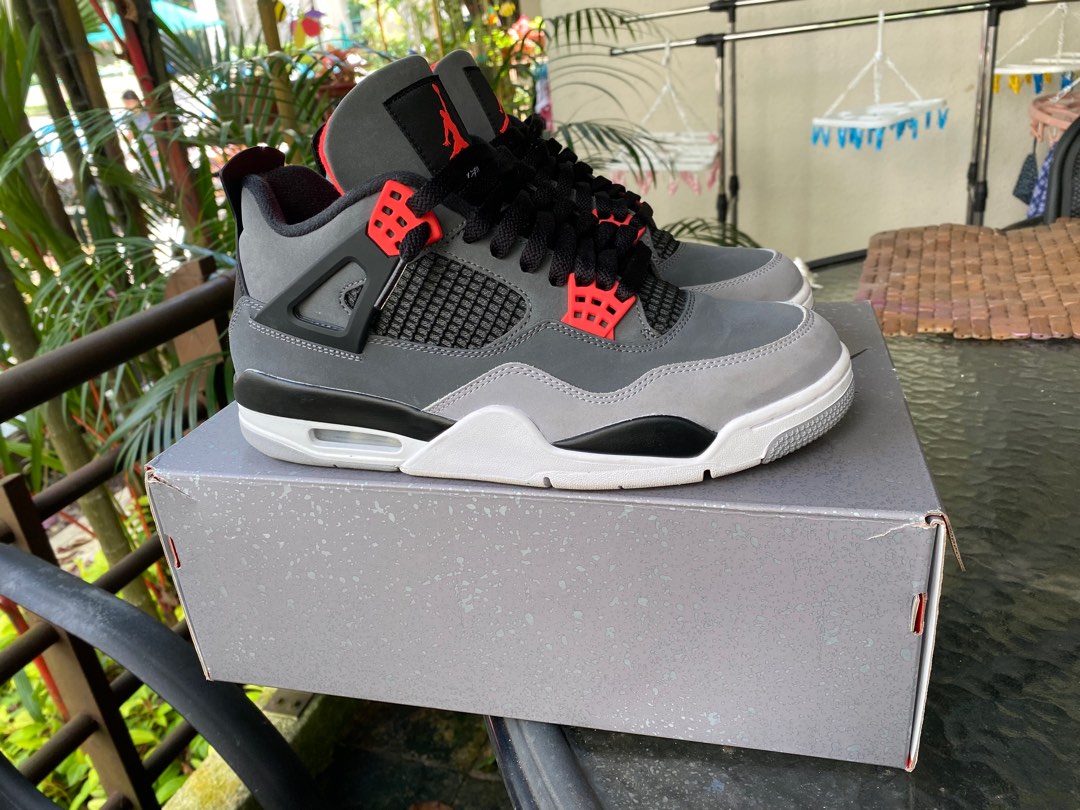 Air Jordan 4 Infrared, Men's Fashion, Footwear, Sneakers on Carousell