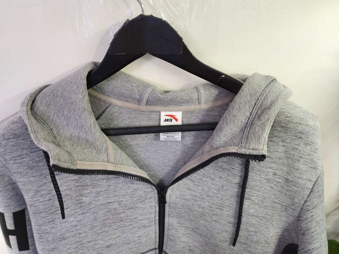 Anta Grey "Tech fleece" Jacket, Men's Fashion, Coats, Jackets and ...