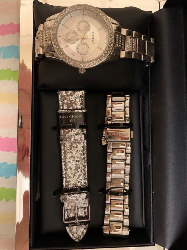 Bebe Silver Watch Set, Women's Fashion, Watches & Accessories, Watches ...
