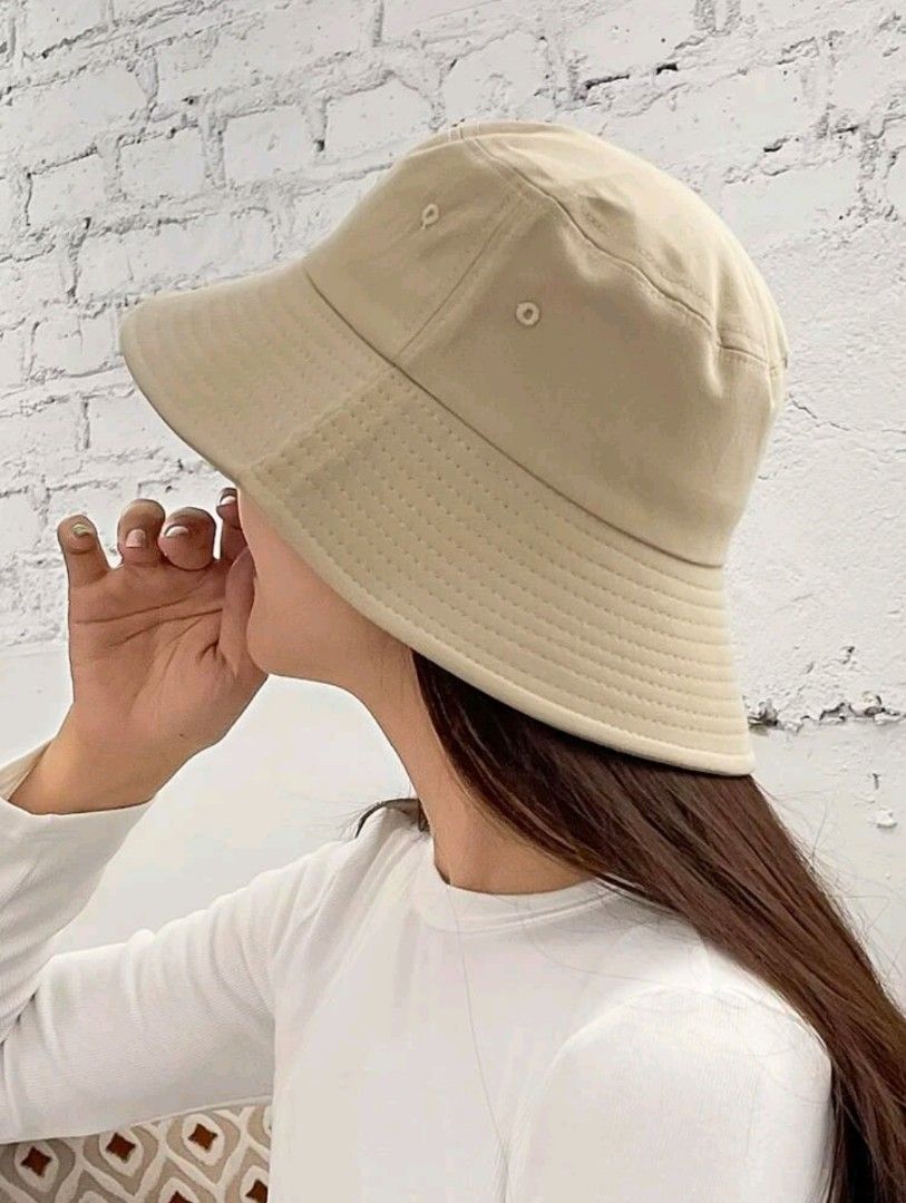 Beige Bucket Hat, Women's Fashion, Watches & Accessories, Hats ...