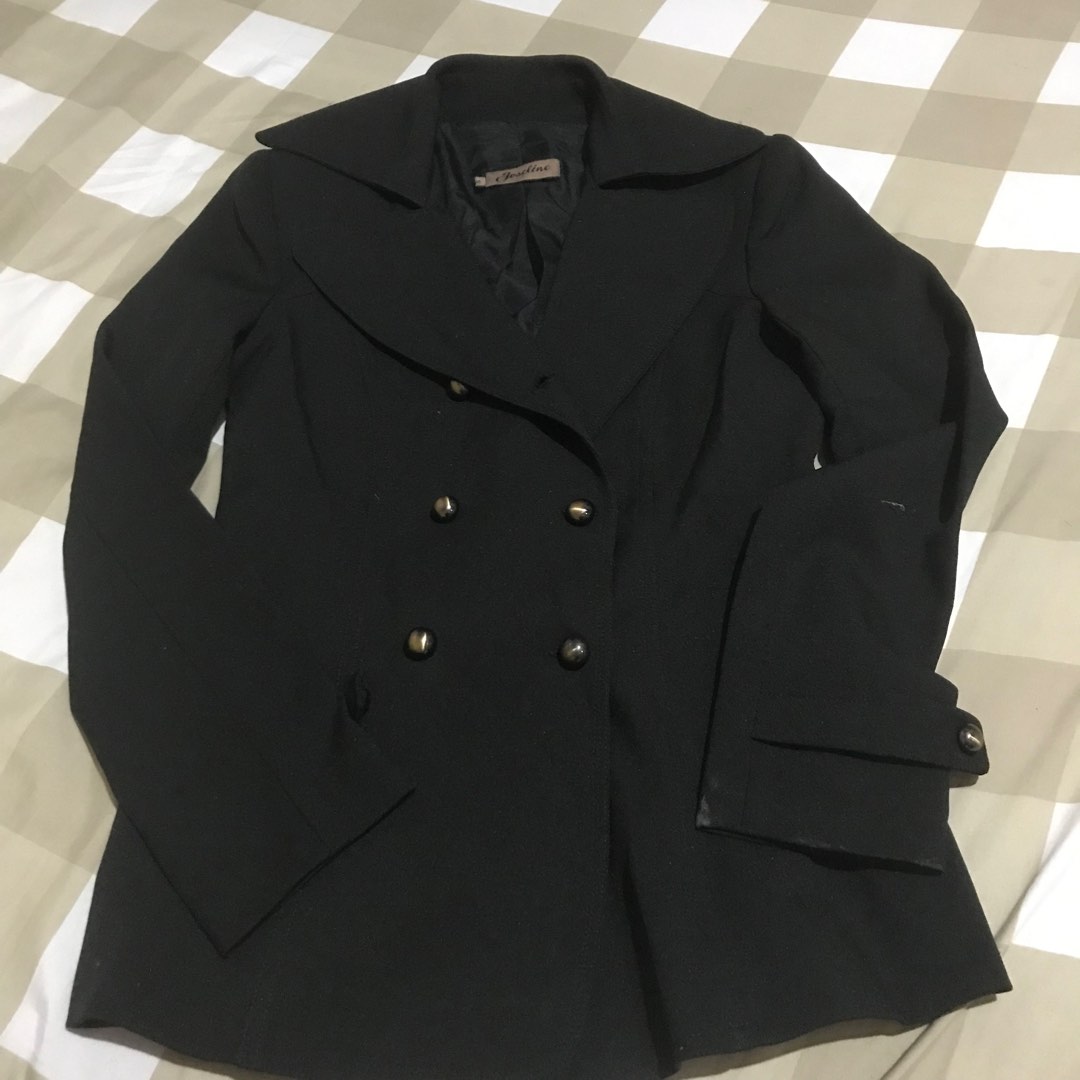 Blazer hitam, Fesyen Wanita, Pakaian Wanita, Baju Luaran di Carousell