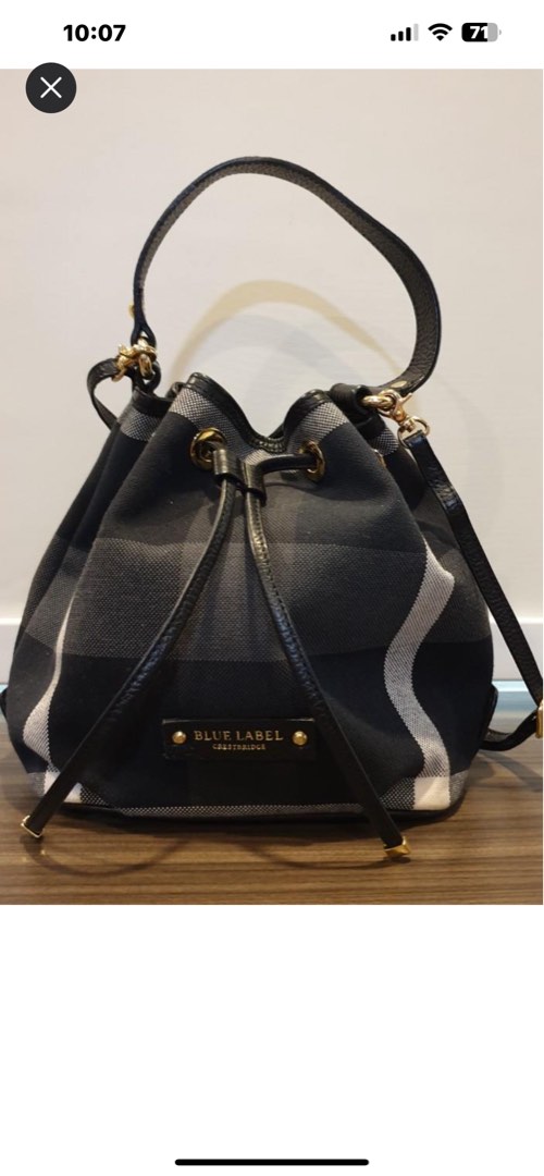 Blue label crestbridge bucket bag, Women's Fashion, Bags & Wallets ...
