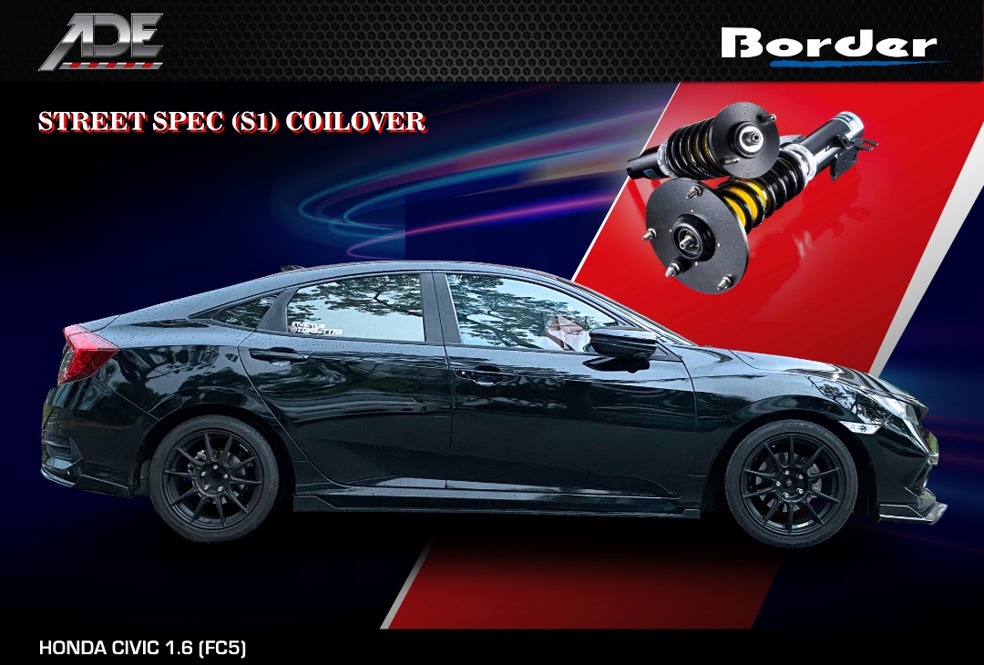 BORDER STREET SPEC (S1) COILOVER ON HONDA CIVIC 1.6 (FC5), Car ...