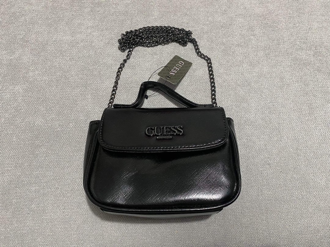 Brand New Auth Guess Bria Logo Chain Bag, Women's Fashion, Bags ...