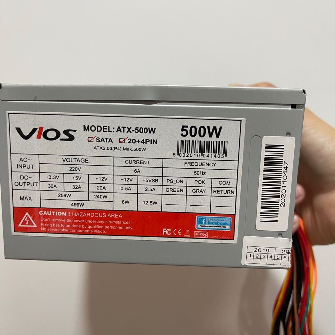 BRAND NEW VIOS Power Supply Unit (PSU) 500W, Computers & Tech, Parts ...