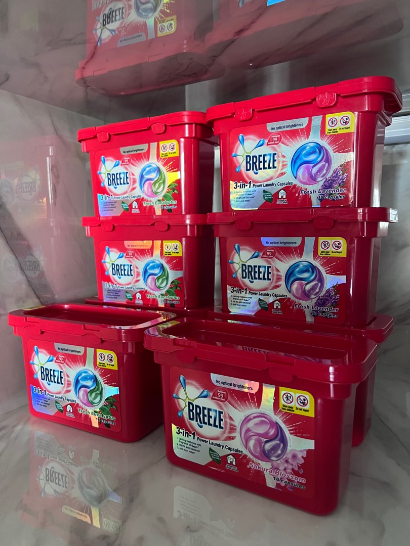 Breeze Fresh 3-in-1 Power Laundry Capsules 270g, Furniture & Home ...