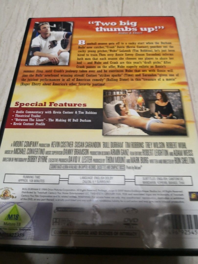 Bull Durham DVD, Hobbies & Toys, Music & Media, CDs & DVDs on Carousell