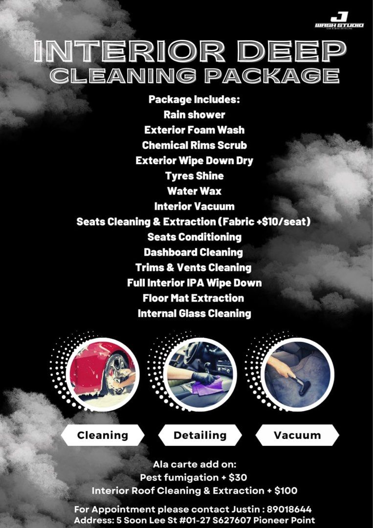 Car Full Interior Cleaning Package, Car Accessories, Car Workshops ...