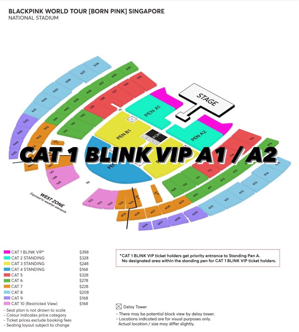 CAT 1 BLINK VIP Blackpink Born Pink World Tour 2023 Bornpink Singapore ...