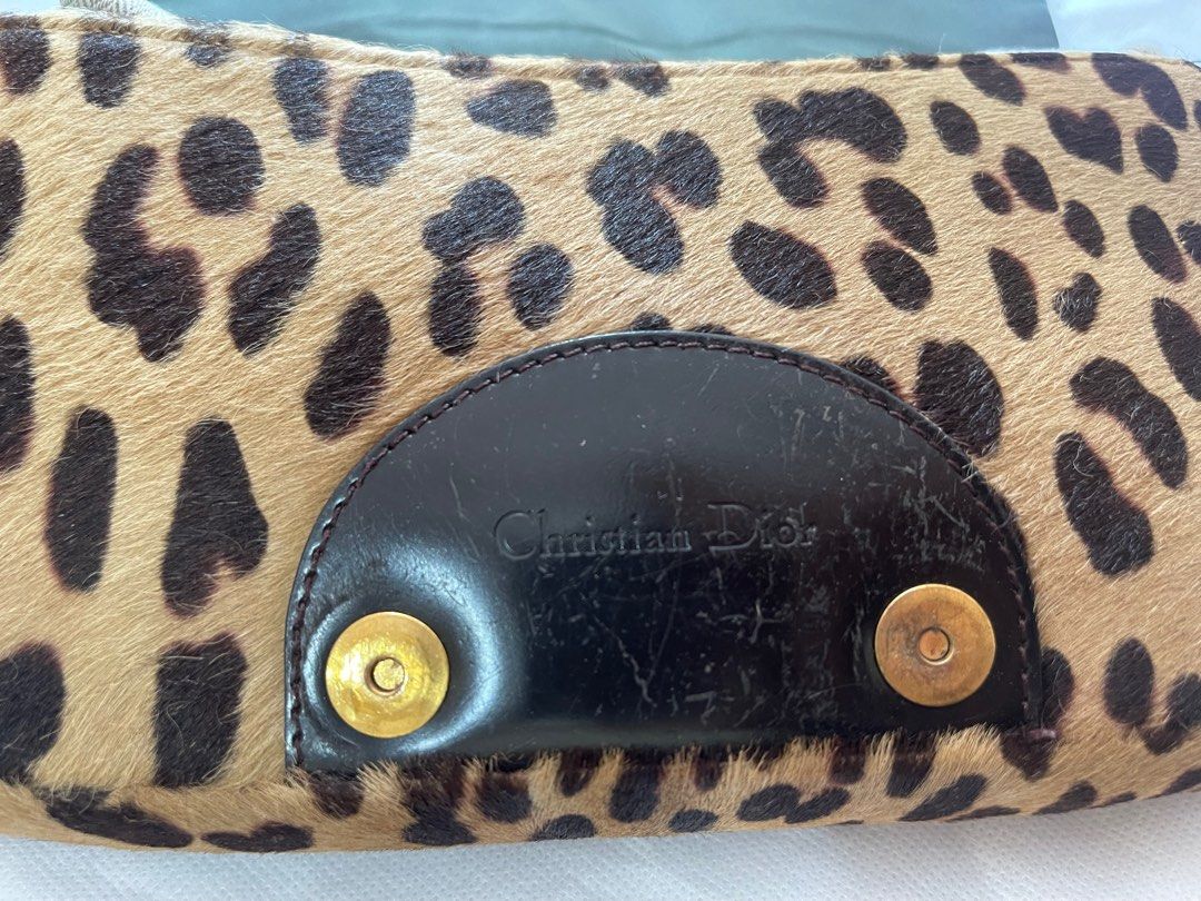 Christian Dior Leopard Skin Clutch, Luxury, Bags & Wallets on Carousell