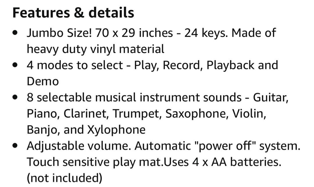 Click n’ Play Gigantic Keyboard Play Mat, Babies & Kids, Infant ...