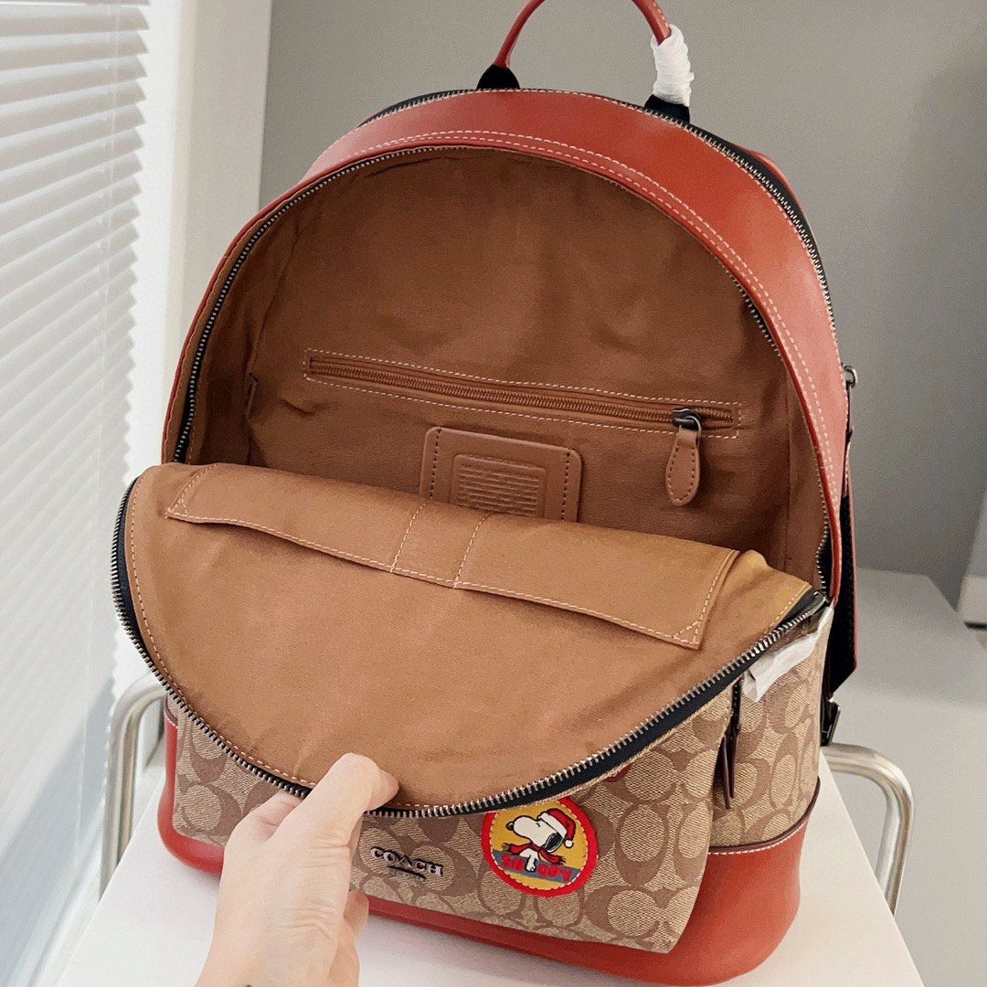 Coach X Peanuts West Backpack In Signature Canvas With Patches, Women's ...