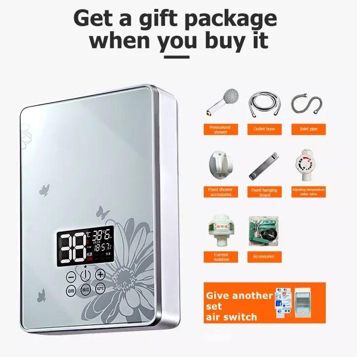 COD - Speed electric water heater 6500W 220V household instant shower ...