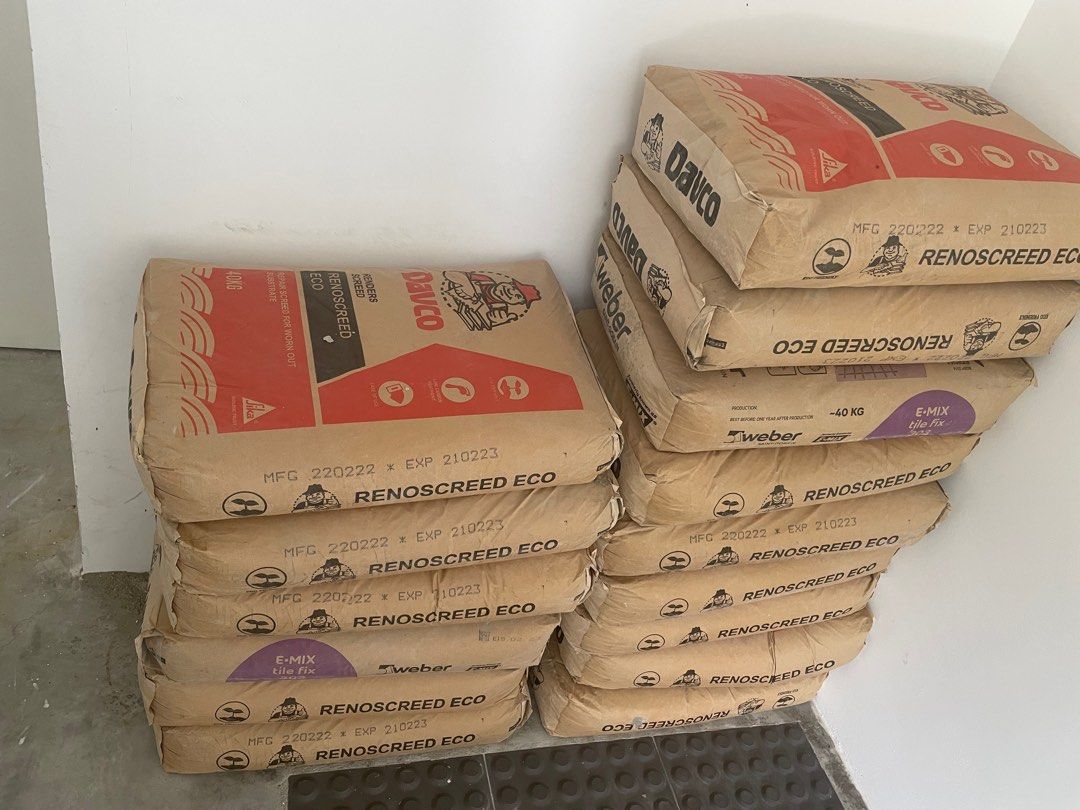$10 for all Davco Cement screed 40kg x13 packs, Furniture & Home Living ...