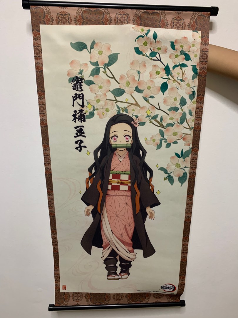 Demon slayer Nezuko Anime wall scroll, Furniture & Home Living, Home ...