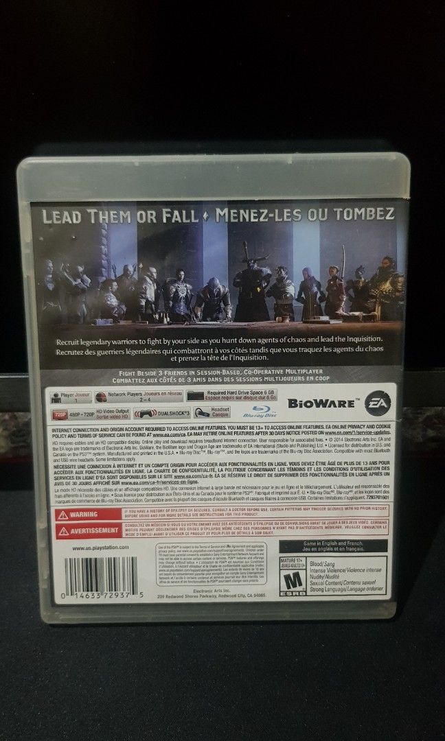 Dragon Age Inquisition R1 PS3, Video Gaming, Video Games, PlayStation ...