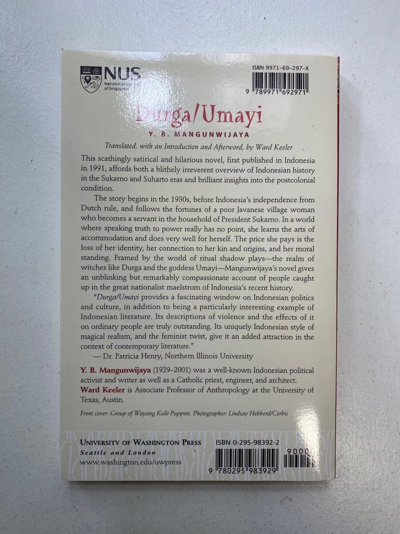 Durga/Umayi by Y. B. Mangunwijaya, Hobbies & Toys, Books & Magazines ...