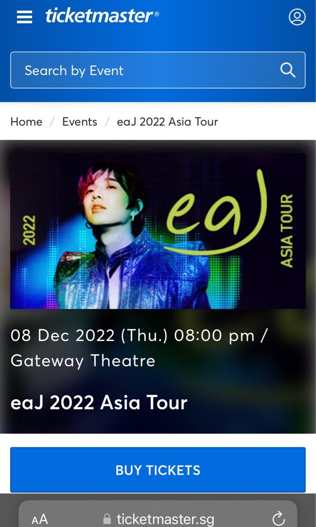 eaJ 2022 Asia Tour (SG), Tickets & Vouchers, Event Tickets on Carousell