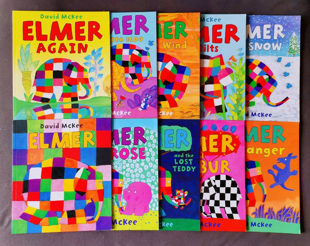 Elmer the Patchwork Elephant Series 10 books, Hobbies & Toys, Books ...