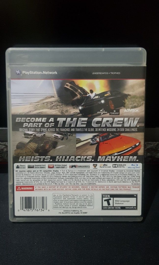 Fast and the Furious Showdown R1 PS3, Video Gaming, Video Games ...