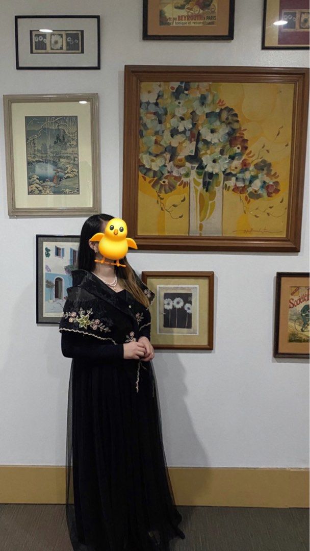 Filipiniana Alampay and Black Tulle long skirt, Women's Fashion ...