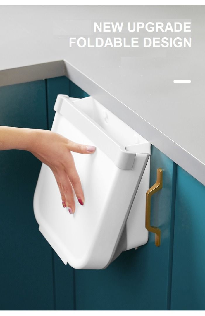 Foldable Kitchen Hanging Trash Bin Rubbish Bag Holder Dustbin Garbage ...