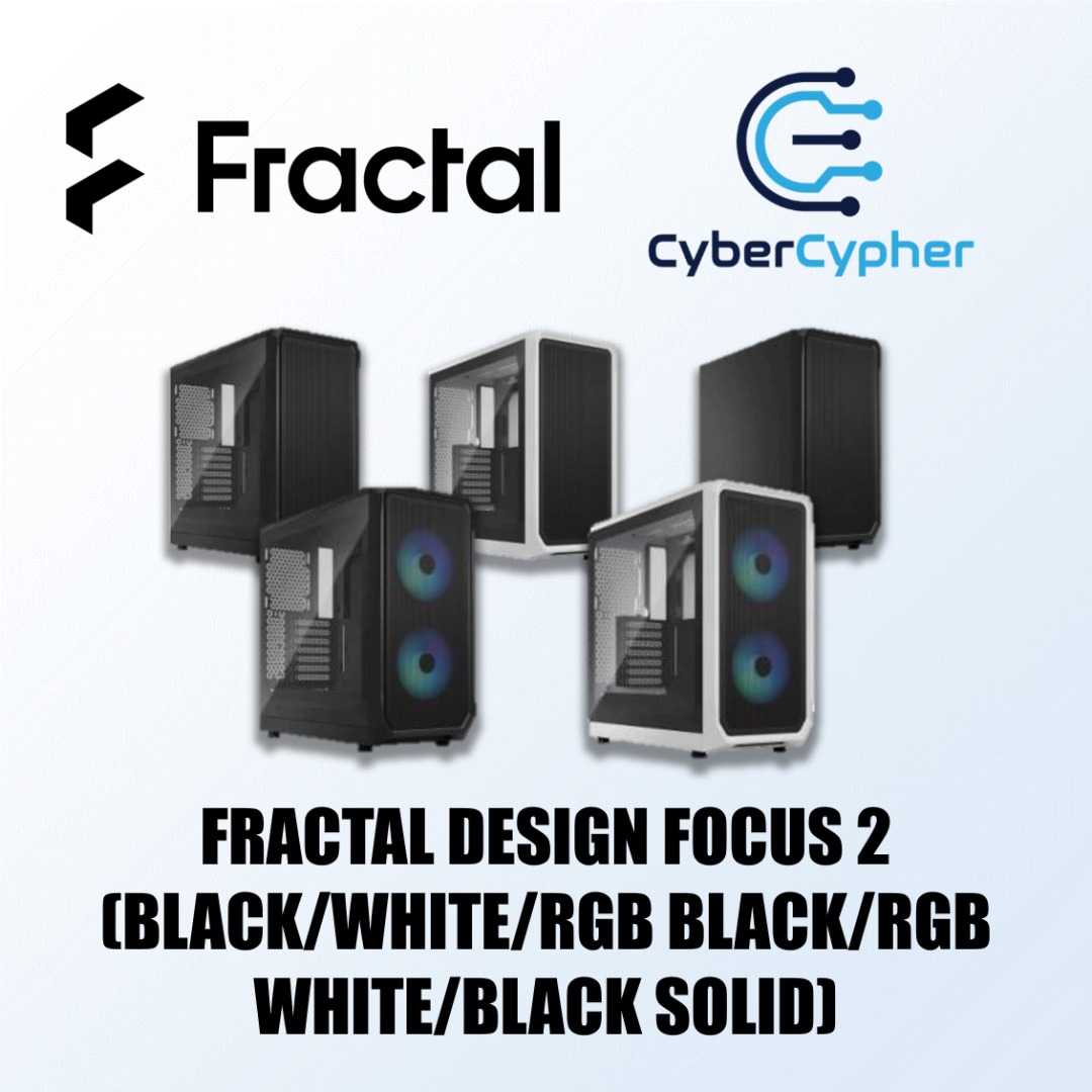 Fractal Design Focus 2 PC Case Black/White/RGB Black/RGB White/Black ...