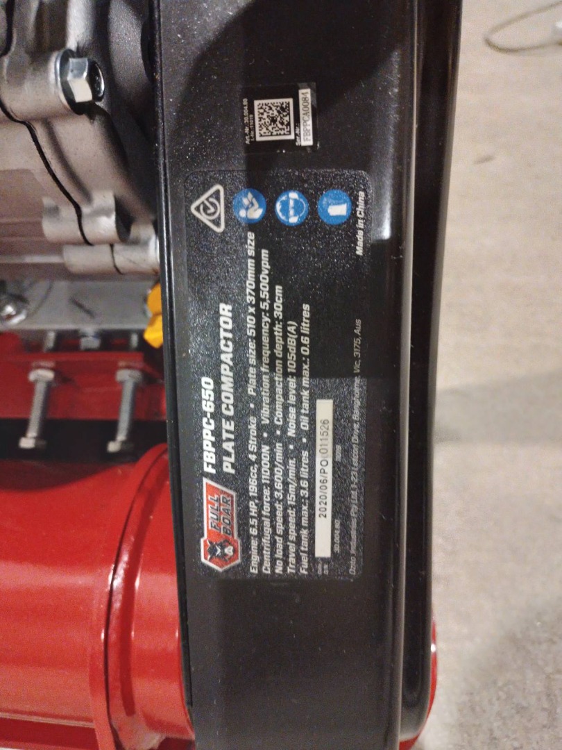 Full Boar Plate Compactor 6.5HP, Commercial & Industrial, Construction ...