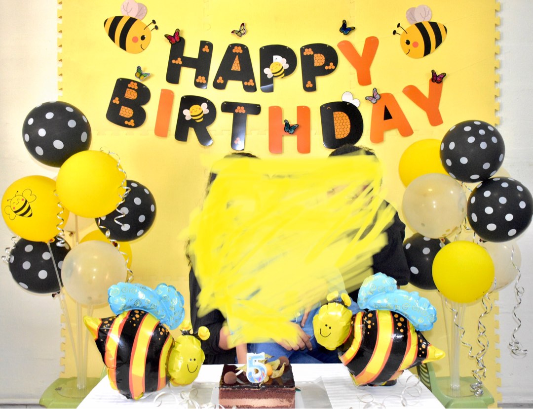 Happy Birthday Banner -Bee theme, Hobbies & Toys, Stationery & Craft ...
