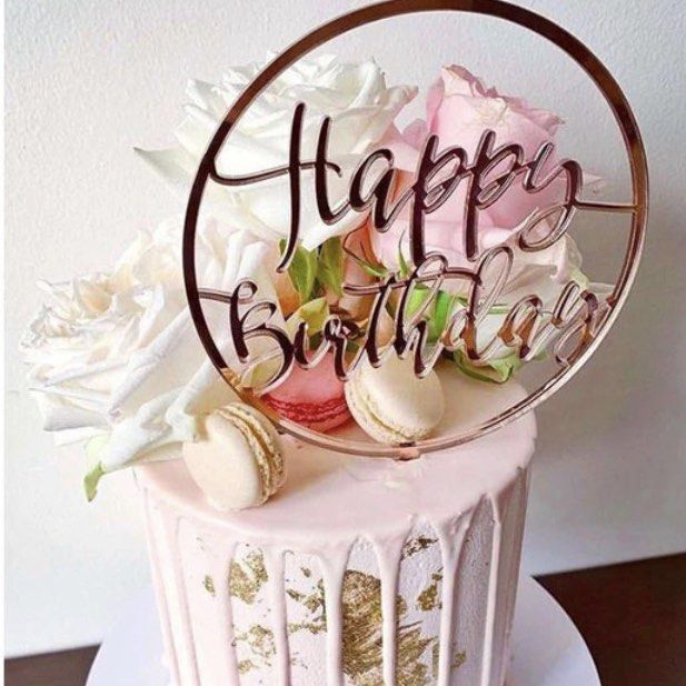 Happy Birthday Cake Topper Pink Hobbies And Toys Stationary And Craft
