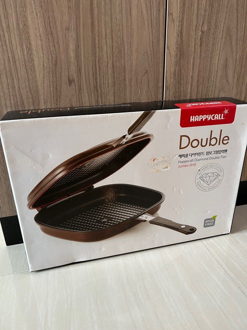 Happycall Diamond Double Pan Jumbo Grill, Furniture & Home Living ...